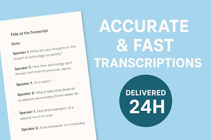 Transcribe your audio into accurate text by Nammuni_angi | Fiverr
