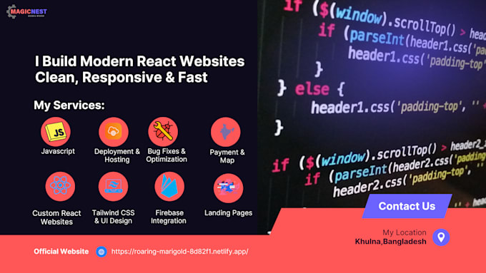 Build a modern responsive react website with tailwind css and firebase by Akhi_queen | Fiverr