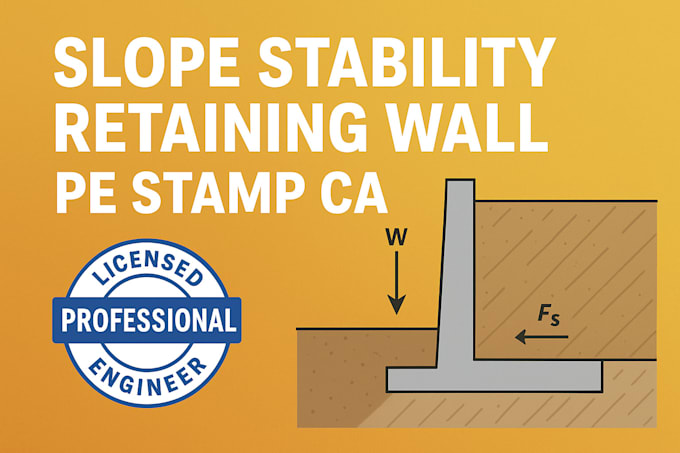 Slope stability retaining wall design calculation licensed pe stamp ...