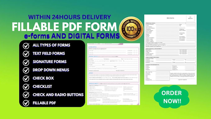 Create a custom fillable pdf interactive pdf form fillable form and fillable by Linda_raul | Fiverr