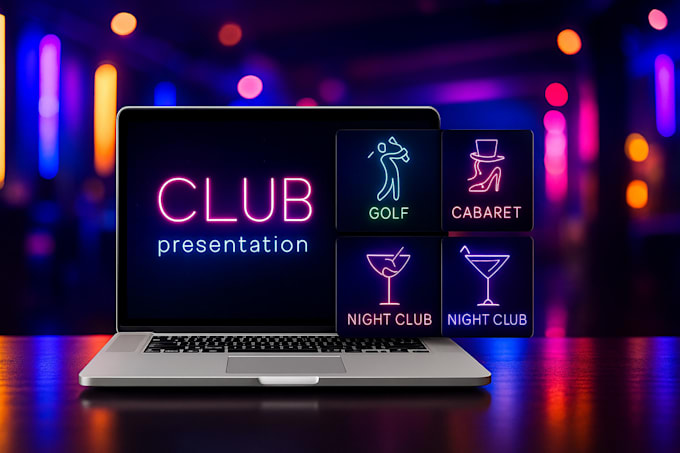 Design club presentation, golf, cabaret, night club, powerpoint ...