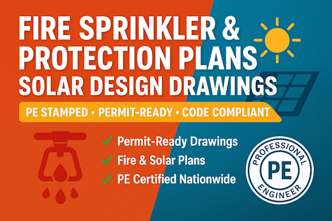 Do solar design plan fire sprinkler fire protect plan pe stamp approval ...