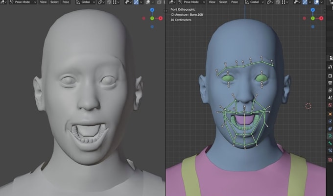Rig 3d model using blender and fix rigging, edit, convert 3d avatar ...