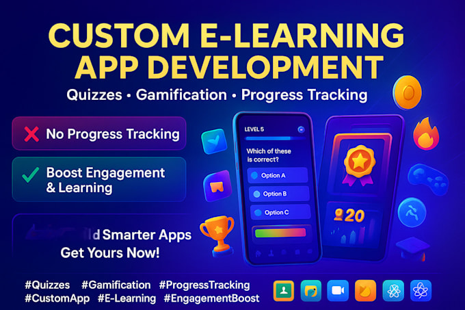 Build a custom e learning app with quizzes, gamification and progress ...