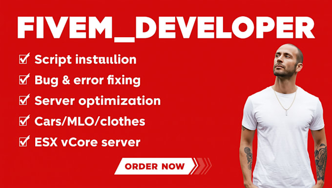 Be your fivem developer and fix esx or qbcore server and be your fivem developer by Myron_andrey ...