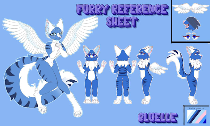 Draw furry character sheet, furry ref sheet,furry art, fursuit, oc ...