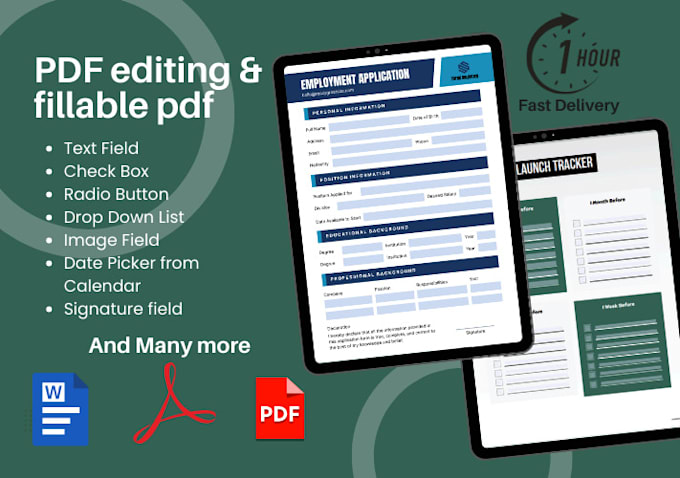 Design editable and interactive fillable pdf forms with clickable fields by Fazalabbas225 | Fiverr