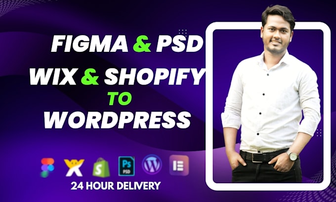 Convert figma to wordpress, wix or shopify to wordpress website using elementor by ...