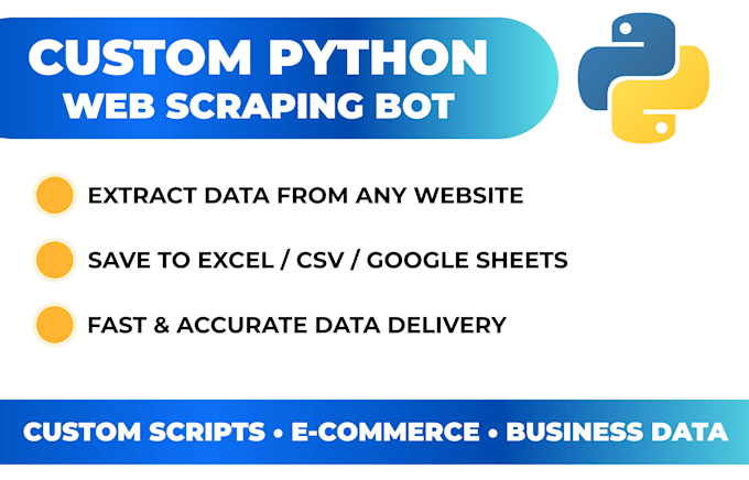 Web scraping, python automation, python data scraping and data mining by Smartscrape | Fiverr