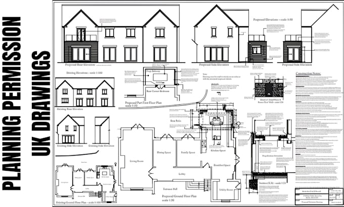 Uk building control drawings planning permission drawing architectural drawings by Abraham ...