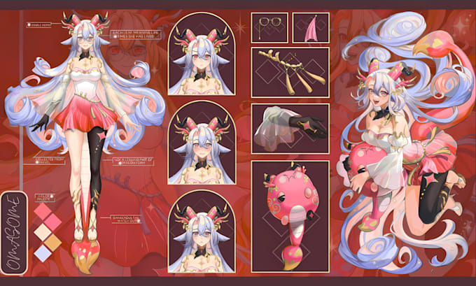 Draw Character Reference Sheet Vtuber Reference Sheet Anime Reference Sheet Nsfw By Omasome