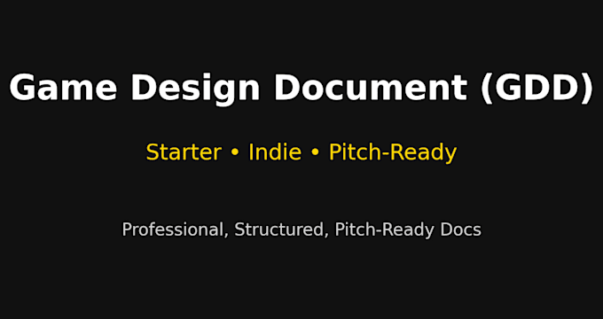 Create a professional game design document gdd for your video game by ...