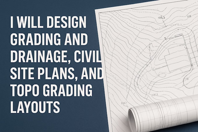 Design grading and drainage, civil site plans, and topo grading layouts ...
