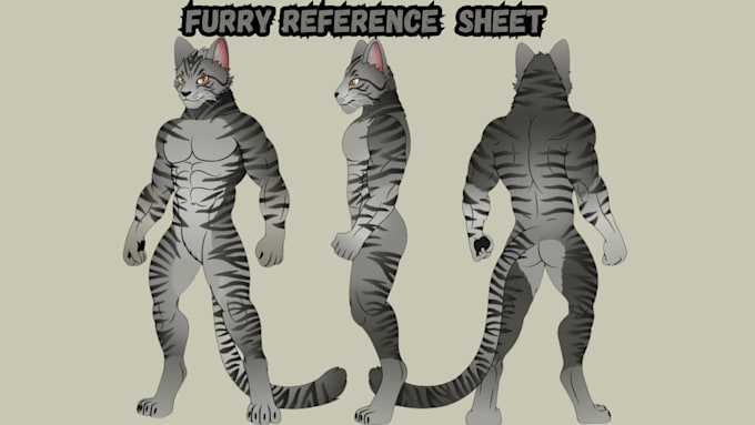 Disegna una scheda di riferimento di un personaggio furry, furry oc ...