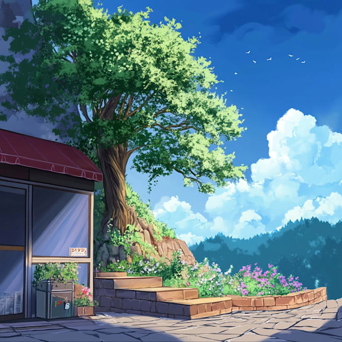 Draw detailed anime backgrounds tailored to your anime by Declaalt | Fiverr