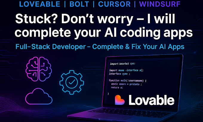 Complete ai coding apps of loveable, bolt, cursor, windsurf by Wpexpert94 | Fiverr