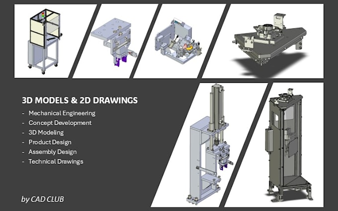 Create 3d cad models and technical drawings by Cadclub | Fiverr