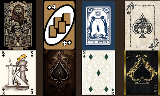 Illustrate playing card game design tarot cards board game art rule ...