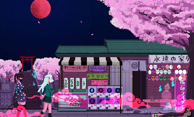 Create 2d pixel art characters with 8bit 16bit looping lofi animation ...