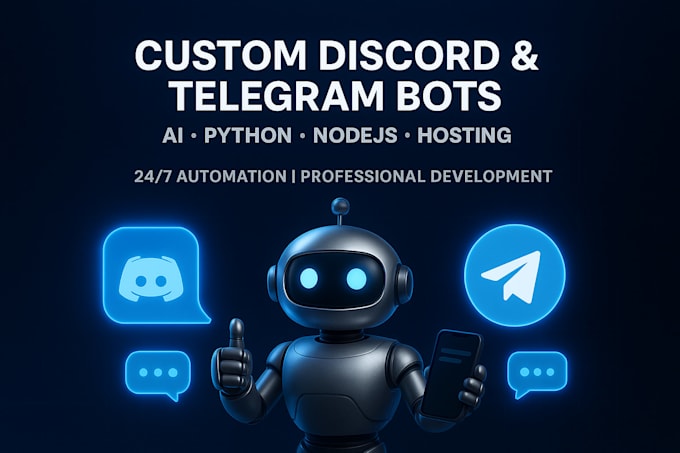 Create a custom discord bot, chatbot, or telegram bot using python and node js by Michealseven ...
