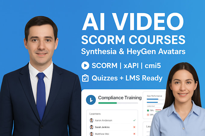 Create ai elearning video scorm courses with synthesia or heygen by ...