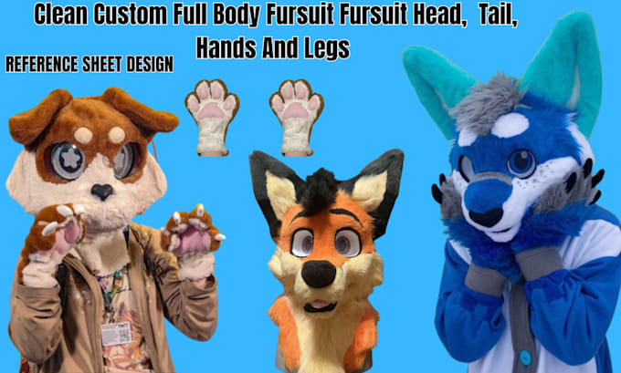 Make custom full fursuit paws partial suit mini partial hand, leg paws ...