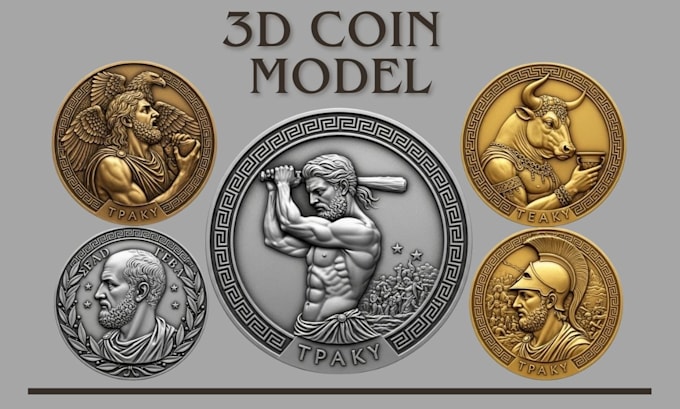 Design 3d coin model 3d medallion bas relief cnc laser engraving ...