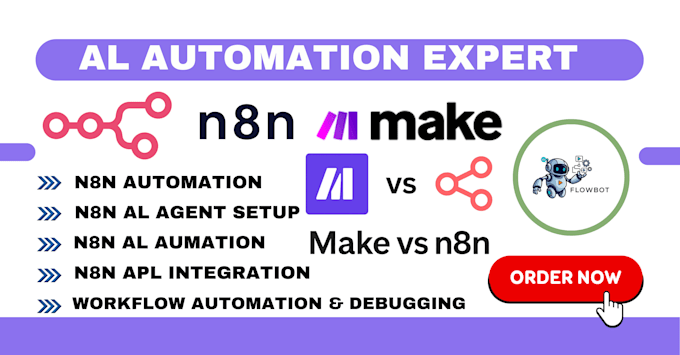 Build n8n ai agent n8n workflow n8n automation make automation n8n integration by Timothys01 ...