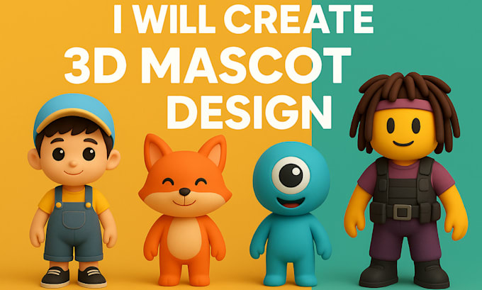 Design custom 3d mascot characters cartoon mascots and animal mascots ...