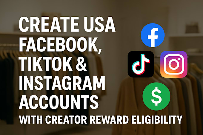 Usa facebook, usa tiktok account, usa instagram with creator reward ...