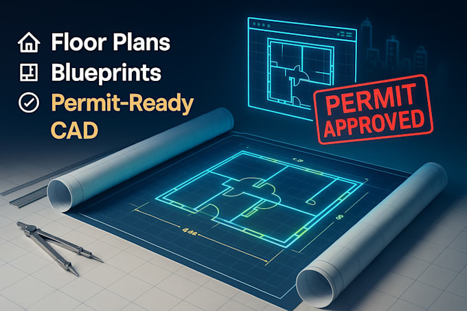 Do floor plans, architectural blueprints and cad drawings for permits by Austin_charlse | Fiverr