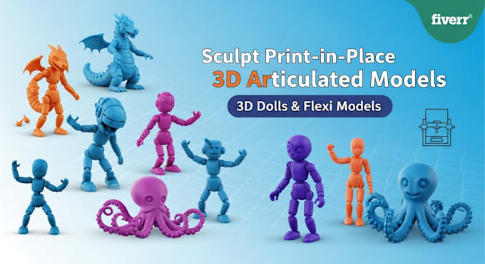 Sculpt print in place 3d articulated model 3d dolls flexi model for 3d ...