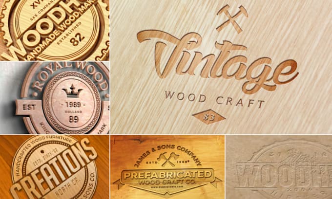Design a minimal text based wood mark, letter mark, lettery typography ...
