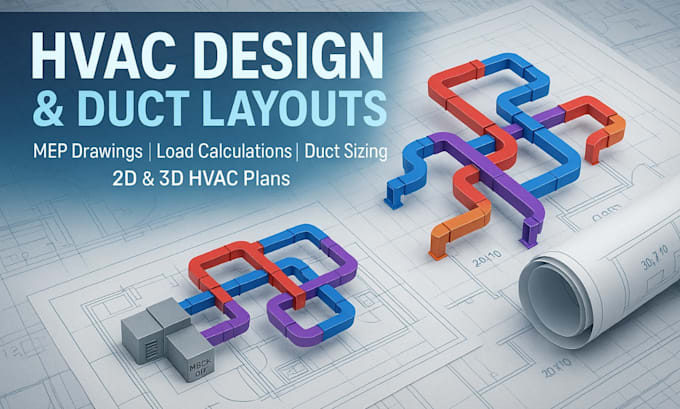 Design professional hvac system, duct layout, mep drawings and load calculations by Vanessa ...