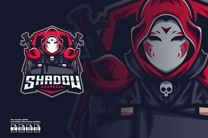 Make a sleek fearless and powerful assassin logo for your brand by ...