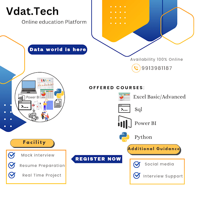 Train you in data analysis using power bi, sql, excel, and python by Vijayalakshmim9 | Fiverr