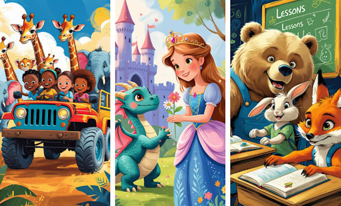 Draw cute and whimsical storybook illustrations for kids by James ...