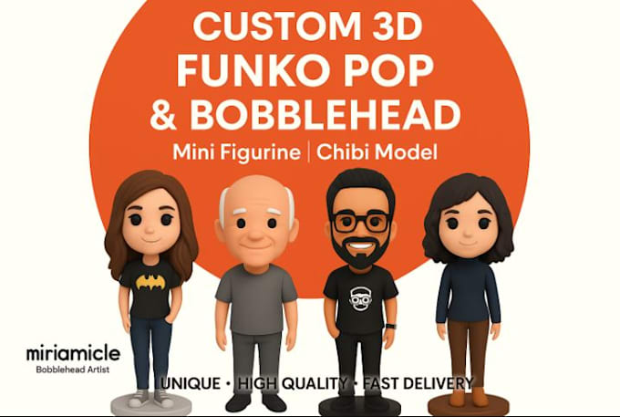Custom 3d funko pop bobblehead mini chibi figurine toy character and ...