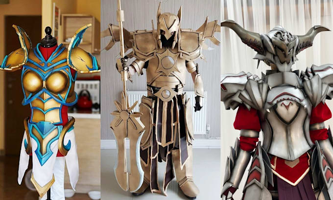 Design wearable cosplay creation fabric anime armor cosplay prop mask ...