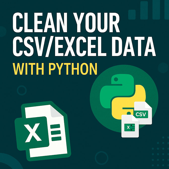 Clean and format csv and excel data using python by Berkyarar | Fiverr
