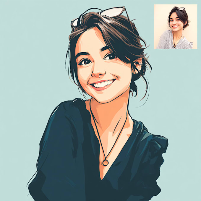 Draw cartoon vector portrait from your photo by Felicentuma | Fiverr