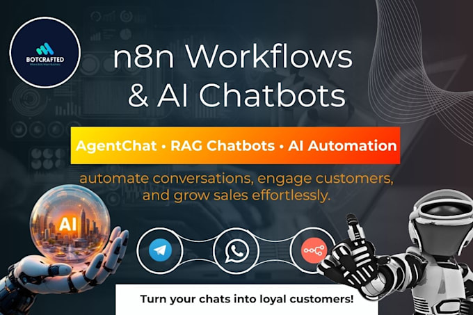 Build n8n workflows agentchat rag chatbots ai automation by Botcrafted1 | Fiverr