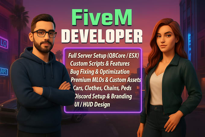 Develop, fix or optimize your custom fivem qbcore or esx server and fivem script by Dante_carl ...