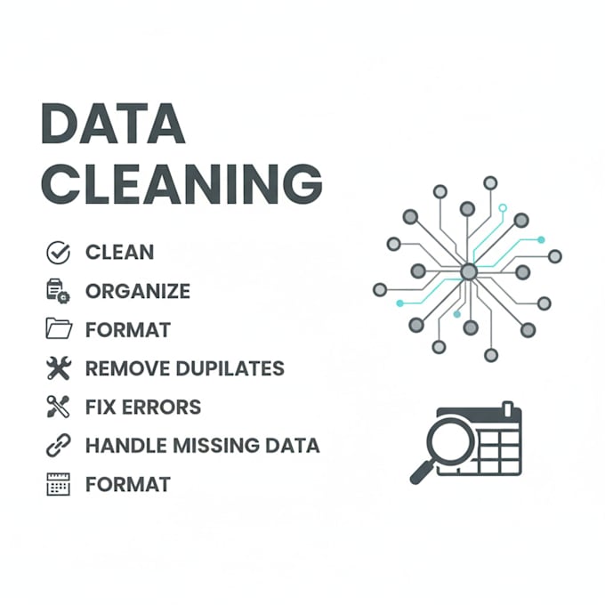 Do data cleaning ,data fixing ,data format, clean your data by ...