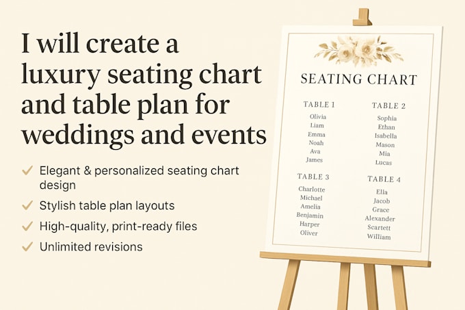 Create a luxury seating chart and table plan for weddings and events by ...