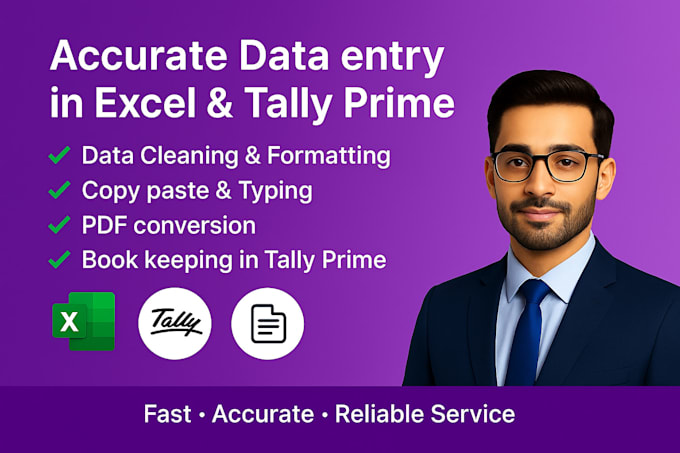 Do excel data entry, tally bookkeeping, pdf conversion, data cleaning by Tally_excel_hub | Fiverr