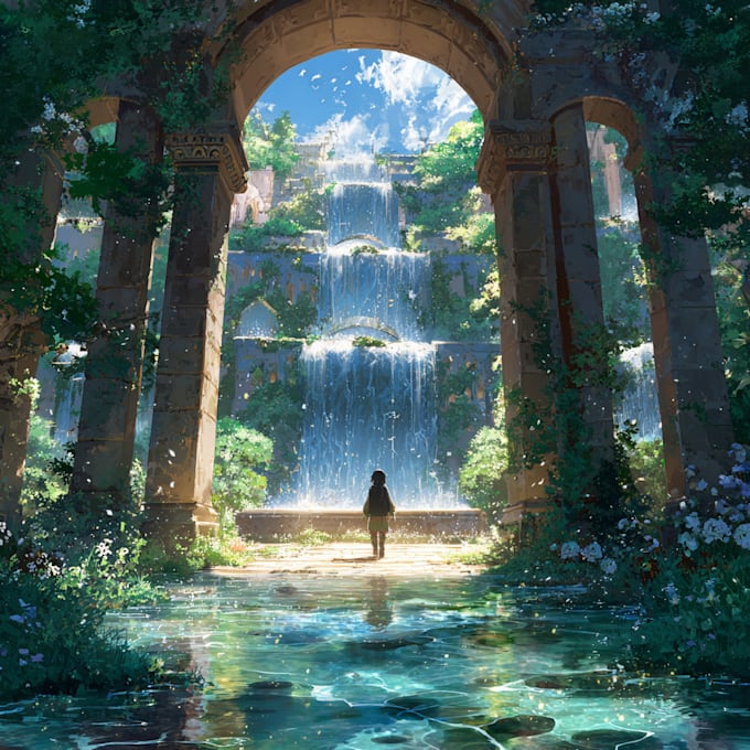 Make anime background and environment concept art by Raccoloox | Fiverr
