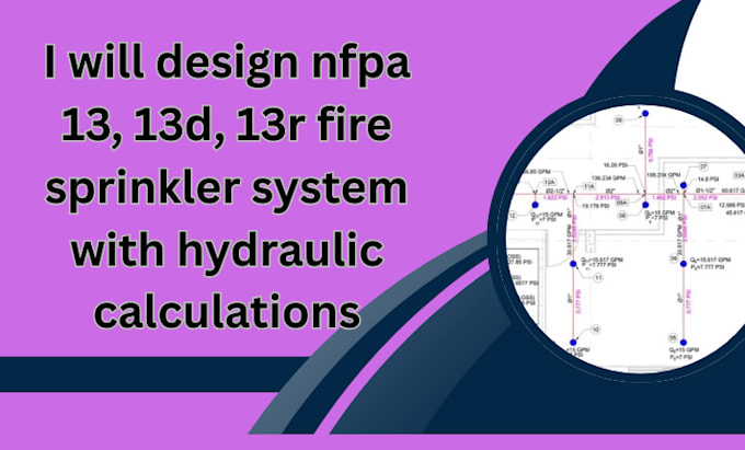 Design nfpa 13, 13d, 13r fire sprinkler system with hydraulic ...