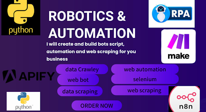 Web bot,web scraping,apify actor,rpa bot,n8n,cpp,ocr,vba,uipath,makecom ...