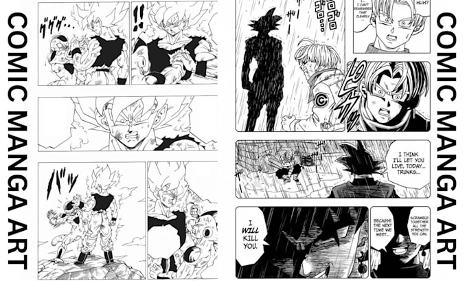 Dessiner une illustration de page de manga, manga d'anime, page de ...
